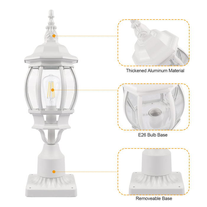 Charlton Home® Benna 1-Light 18.9" H Hardwired Transparent Pier Mount Light | Wayfair